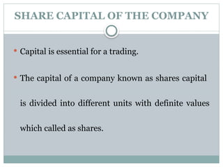 Shares- Introduction, characteristics, kinds of share capital & types ...