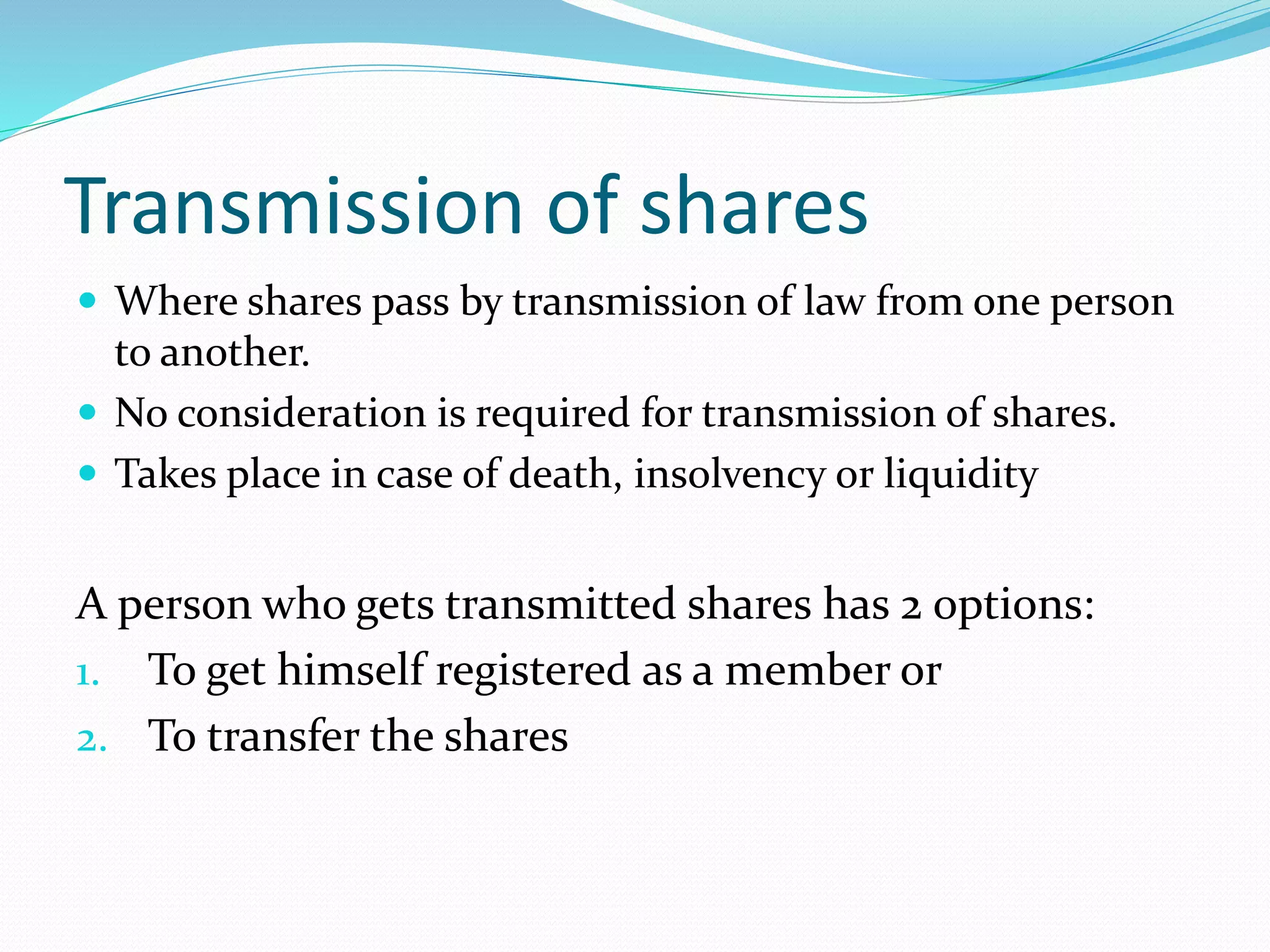 Shares and share capital | PPTX