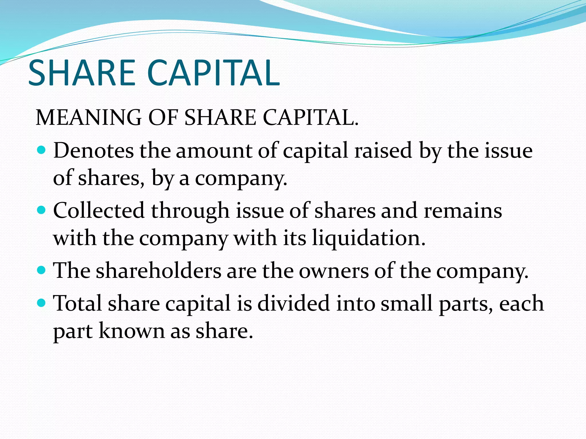 Shares and share capital | PPTX