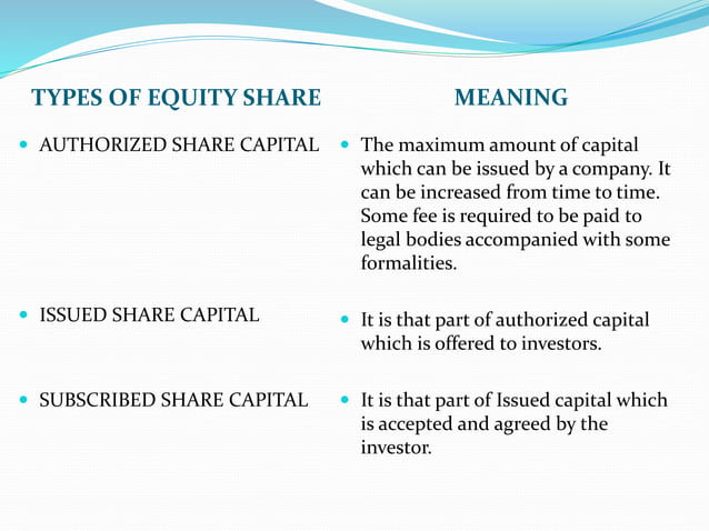 Shares and share capital | PPTX | Stocks and Bonds | Personal Investing