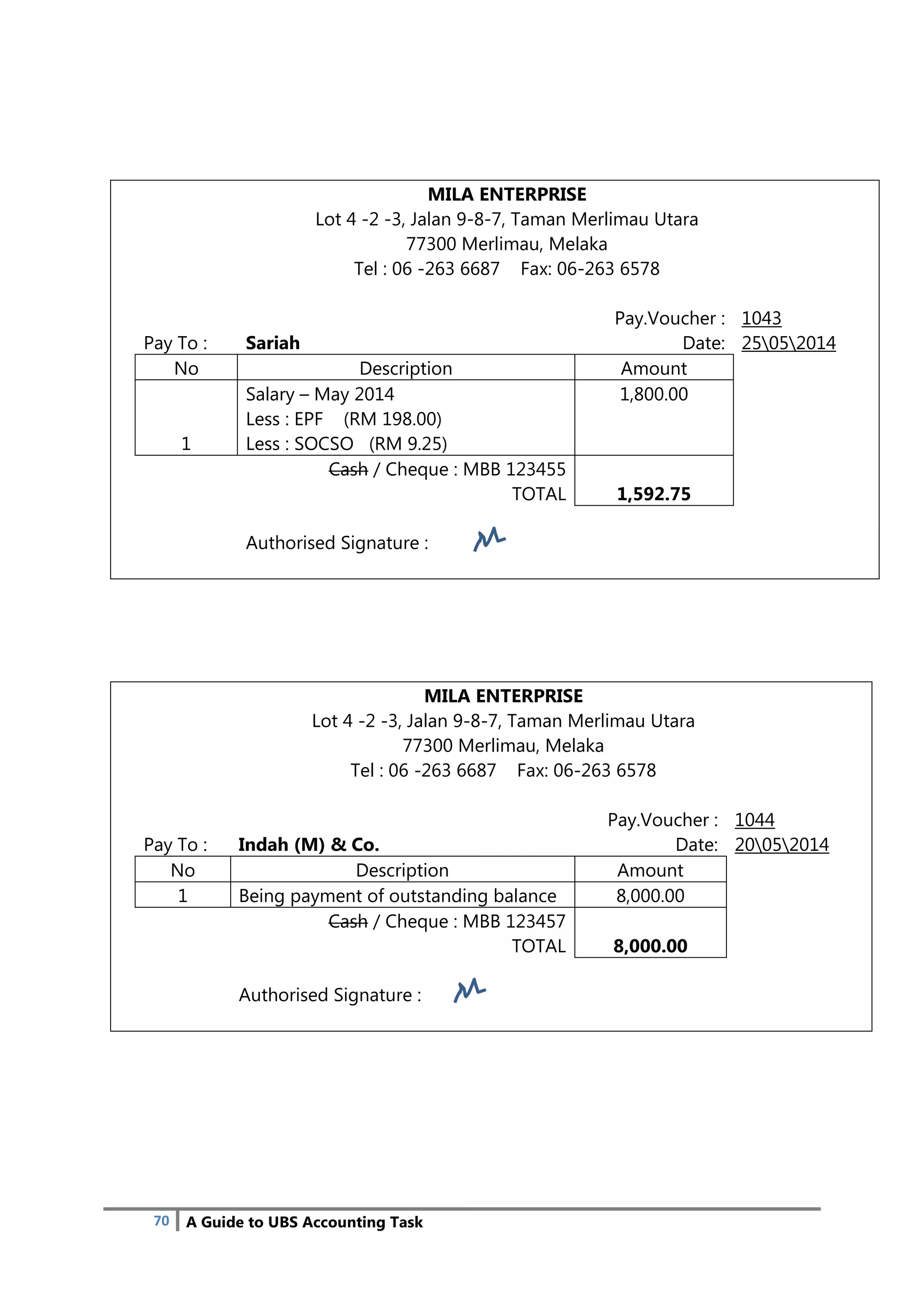 A Guide to UBS Accounting Task : The simple steps to record business ...