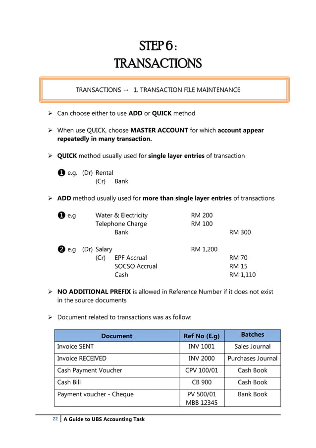 A Guide to UBS Accounting Task : The simple steps to record business ...