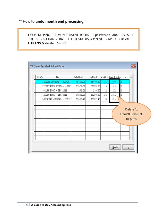 A Guide to UBS Accounting Task : The simple steps to record business ...