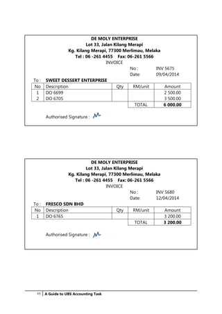 A Guide to UBS Accounting Task : The simple steps to record business ...