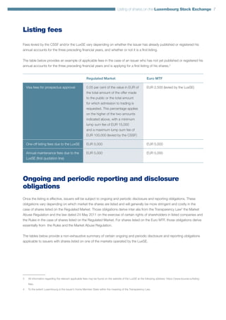 Listing of shares on the Luxembourg Stock Exchange | PDF | Stocks and ...