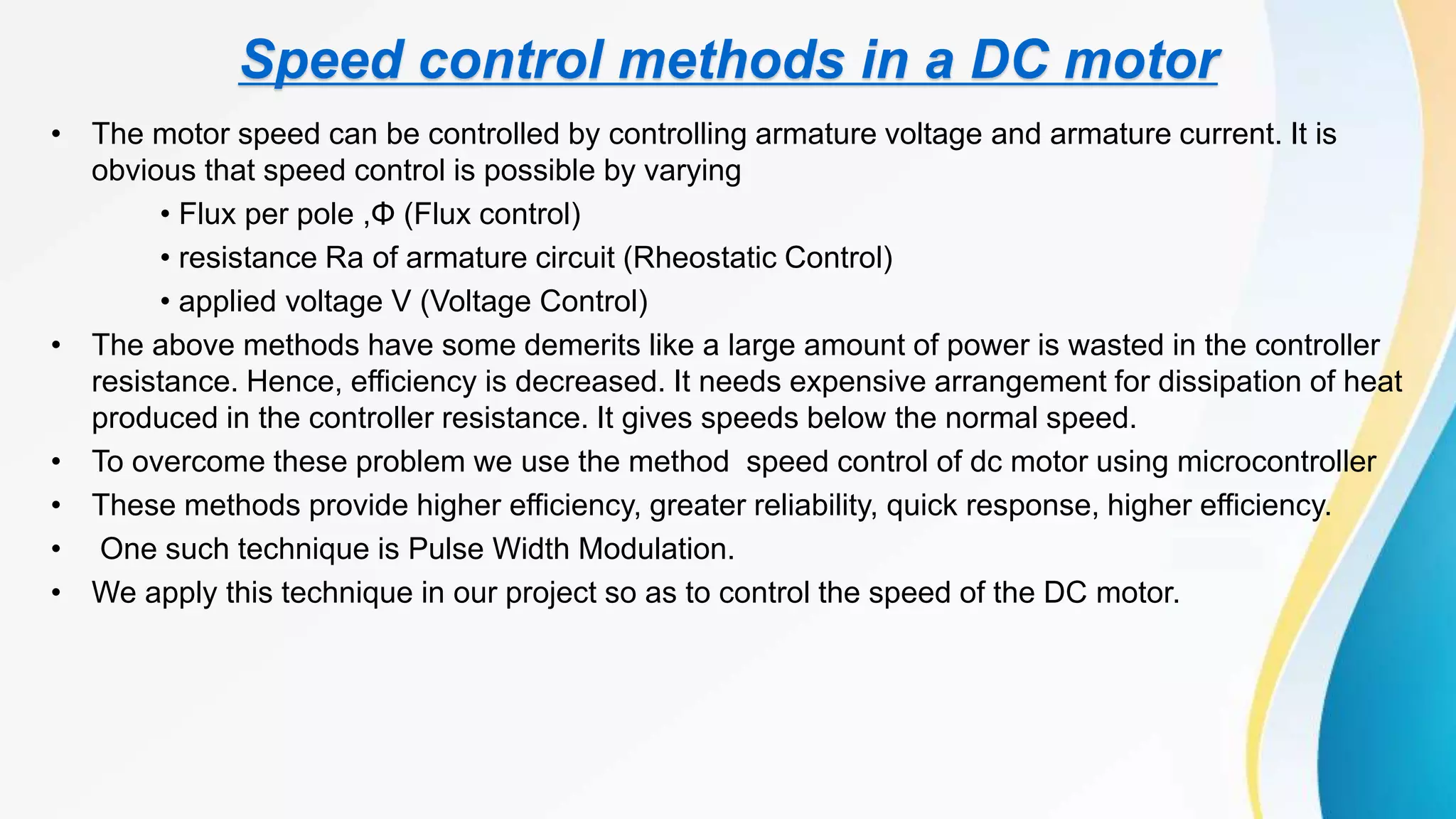 Share 'speed control_of_dc_motor_using_microcontroller.pptx'[1][1] | PPT