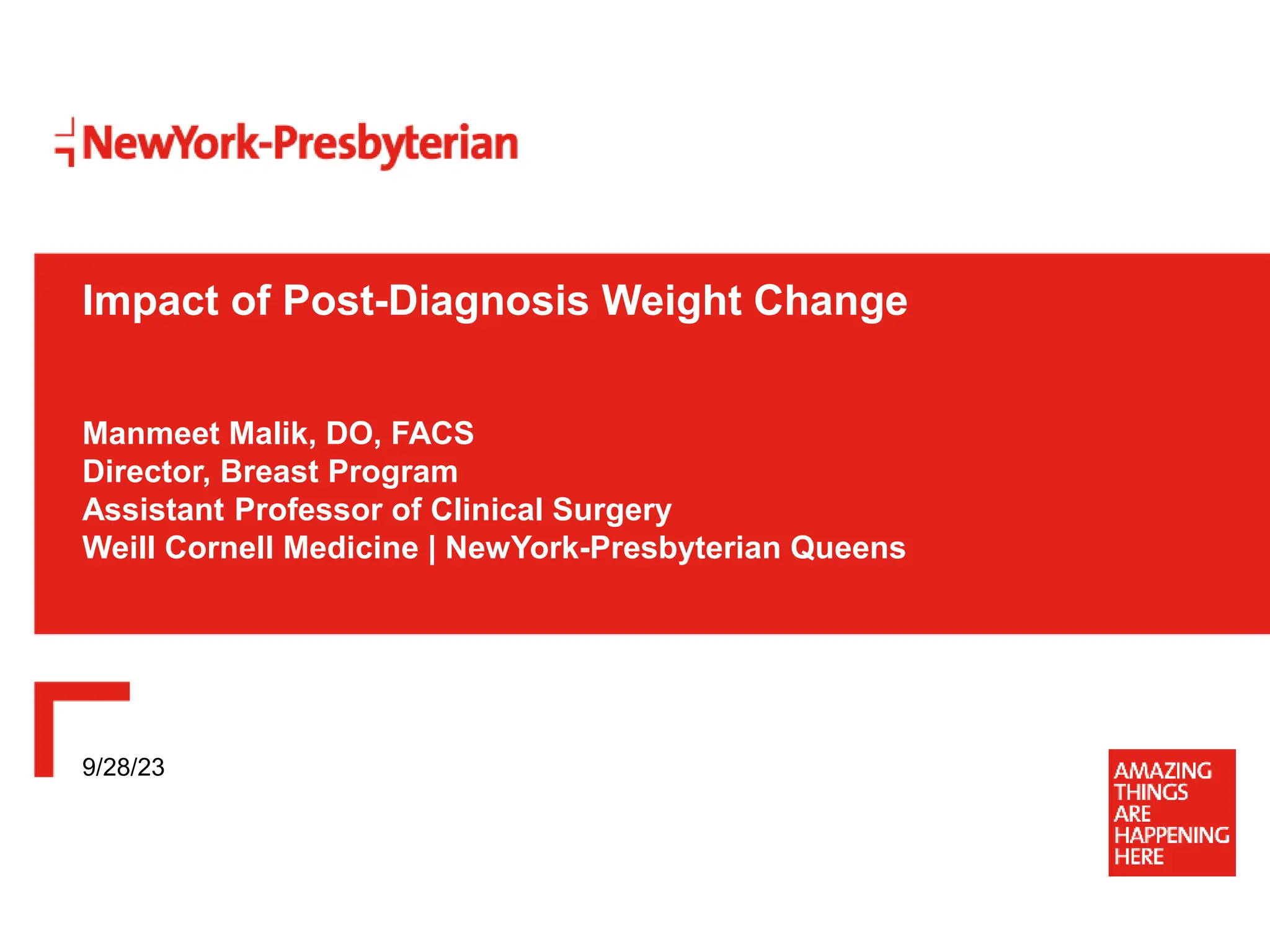 Impact of Post-Diagnosis Weight Change | PPTX
