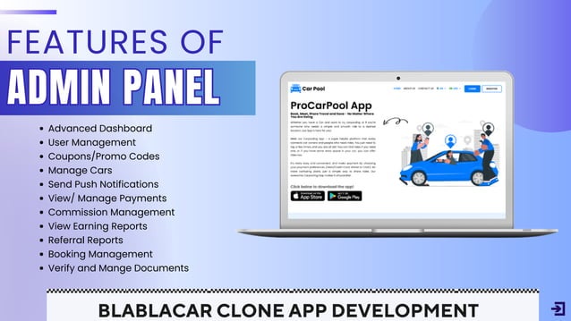 Blablacar Clone - Carpooling App Development | PPT