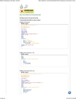 [Share] tổng hợp các bài tập c căn bản | PDF