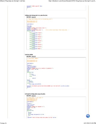 [Share] tổng hợp các bài tập c căn bản | PDF