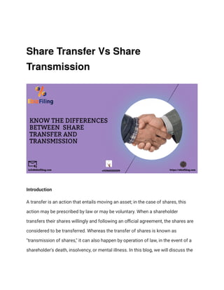 Share Tranfer Vs Share Transmissionn.pdf