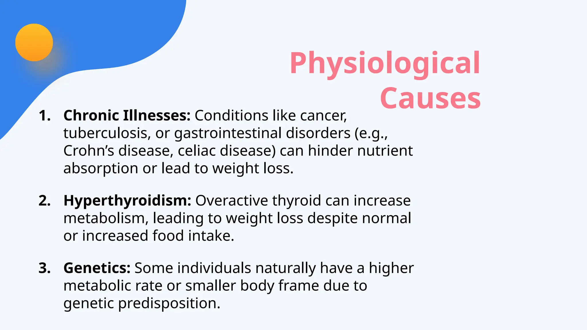 Under weight, Causes of under weight and dietary recommendations | PPTX