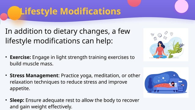 Under weight, Causes of under weight and dietary recommendations | PPTX