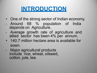 Share Unit-II_ Journey of Indian Ag.pptx | Agriculture | Industries