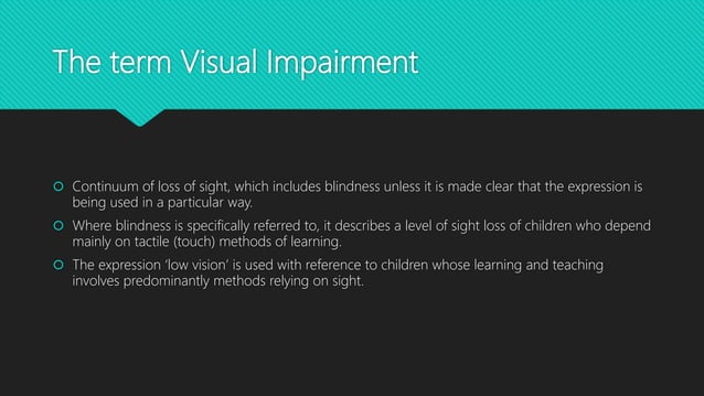 Share visual impairment | PPT