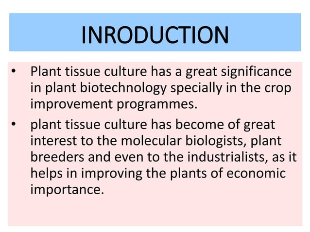 Plant Tissue Culture. | PPT