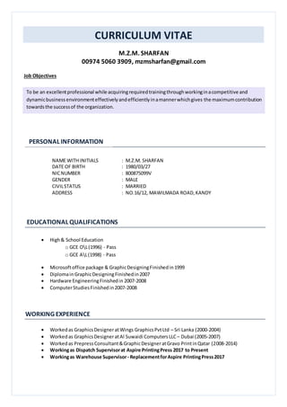 Sharfan cv dispatch officer 2019 | PDF