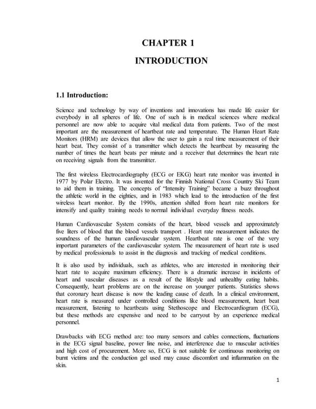 Report on Automatic Heart Rate monitoring using Arduino Uno | DOCX