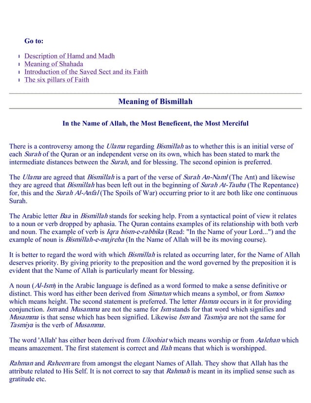 Sharh aqeedat il-wasitiyah | PDF