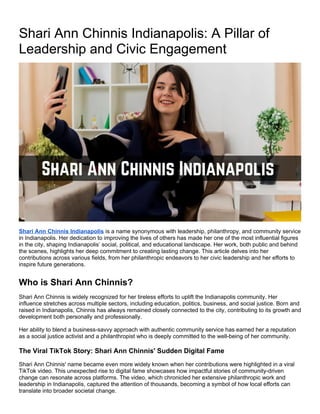 Shari Ann Chinnis Indianapolis_ A Pillar of Leadership and Civic ...