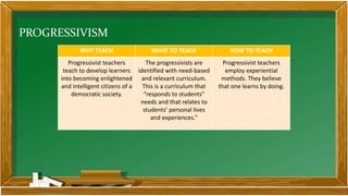 EDU 101 (THE TEACHING PROFESSION)Philosophies of Education | PPTX