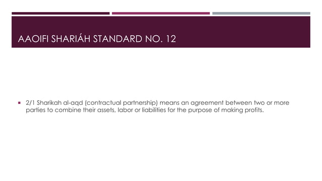 Shariáh and Musharakah | PPT