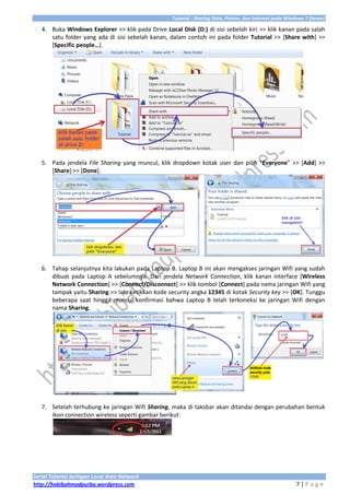 Sharing data-printer-dan-internet-pada-windows-7-seven | PDF