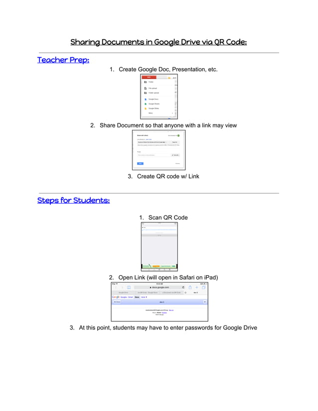 Sharing Google Docs via QR Code (Athens City Schools) | PDF