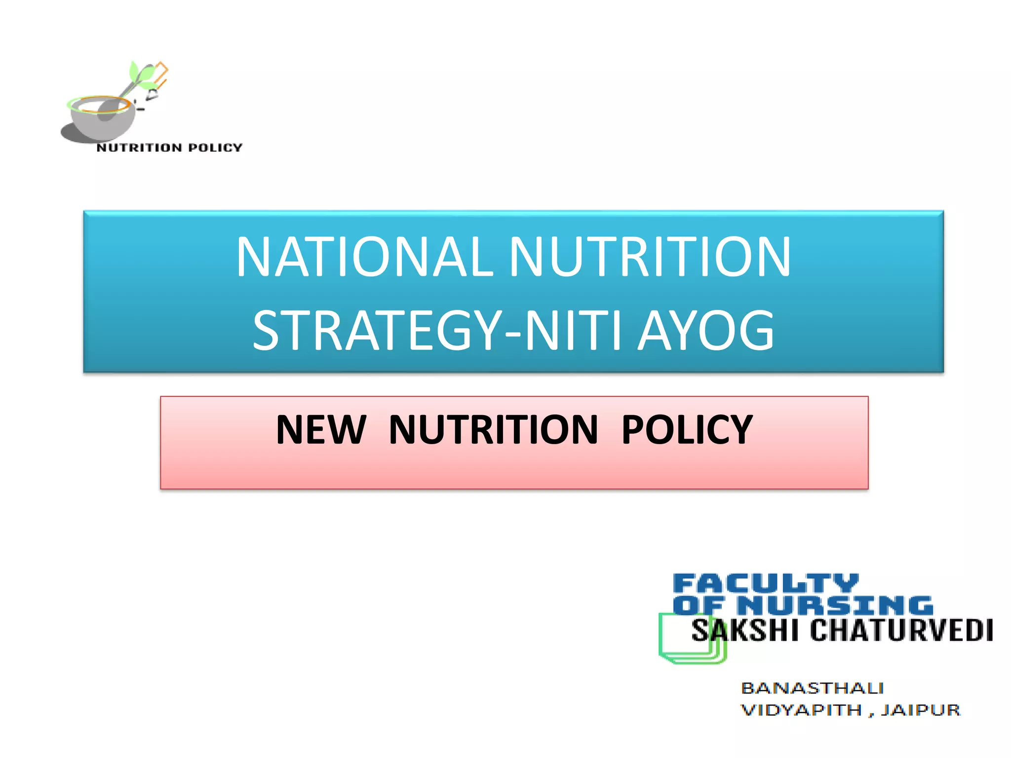 Sharing a glimpse of nutrition strategy by niti ayog | PDF