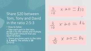 Sharing amounts into given ratios | PPTX