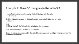 Sharing amounts into given ratios | PPTX