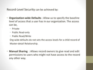 Sharing and security in Salesforce | PPTX