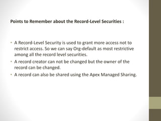 Sharing and security in Salesforce | PPTX
