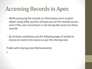 Sharing and security in Salesforce | PPTX