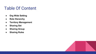 Sharing and setting in salesforce | PPTX