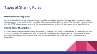 Sharing and setting in salesforce | PPTX