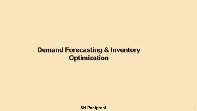 #Demand Forecasting & Inventory Optimization# By SN Panigrahi | PDF ...