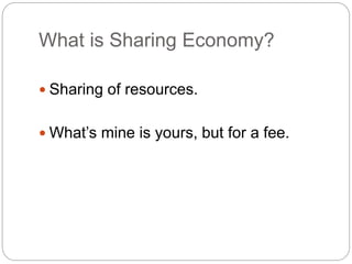 Sharing economy | PPTX