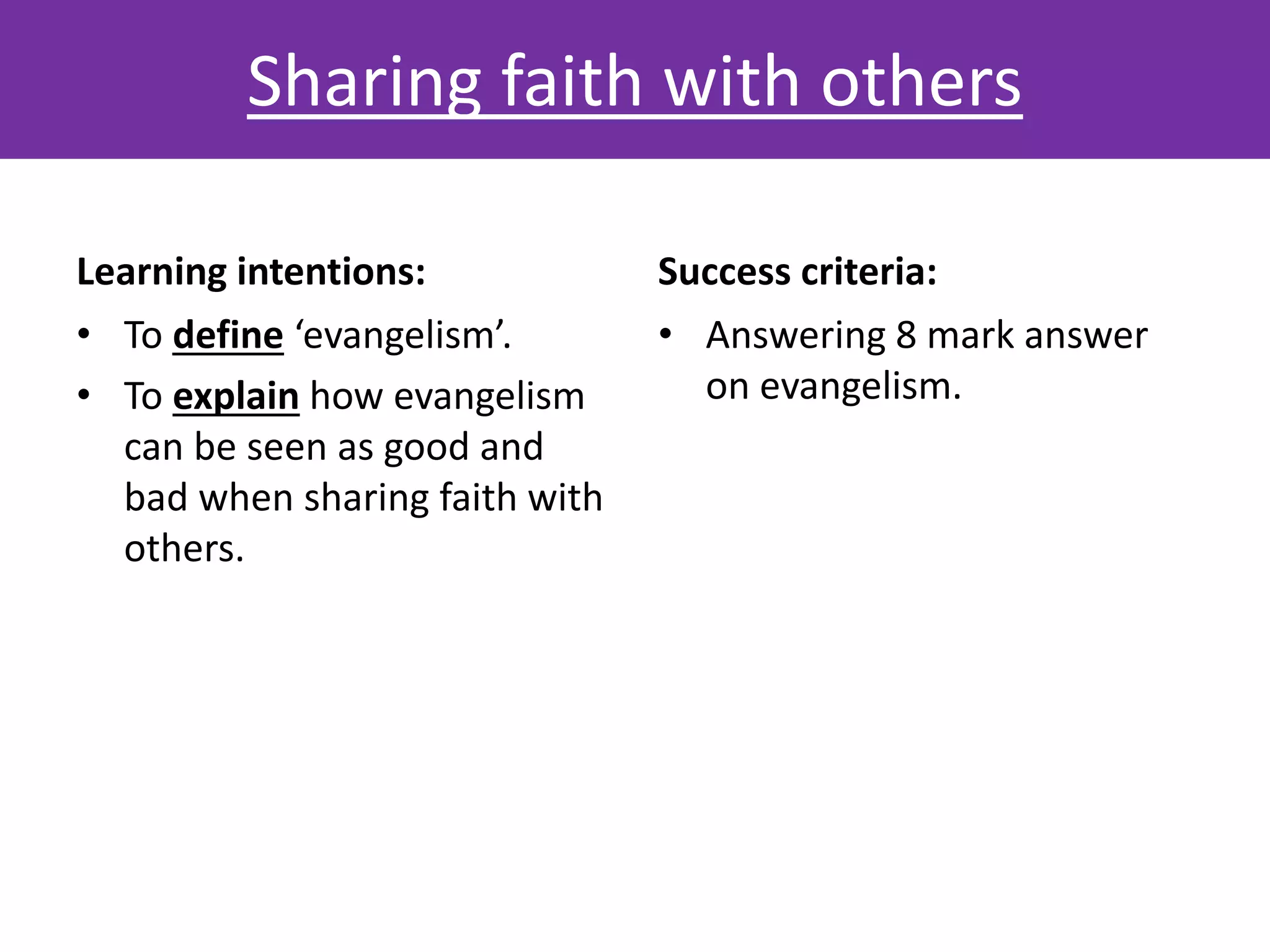 Sharing faith with others | PPTX