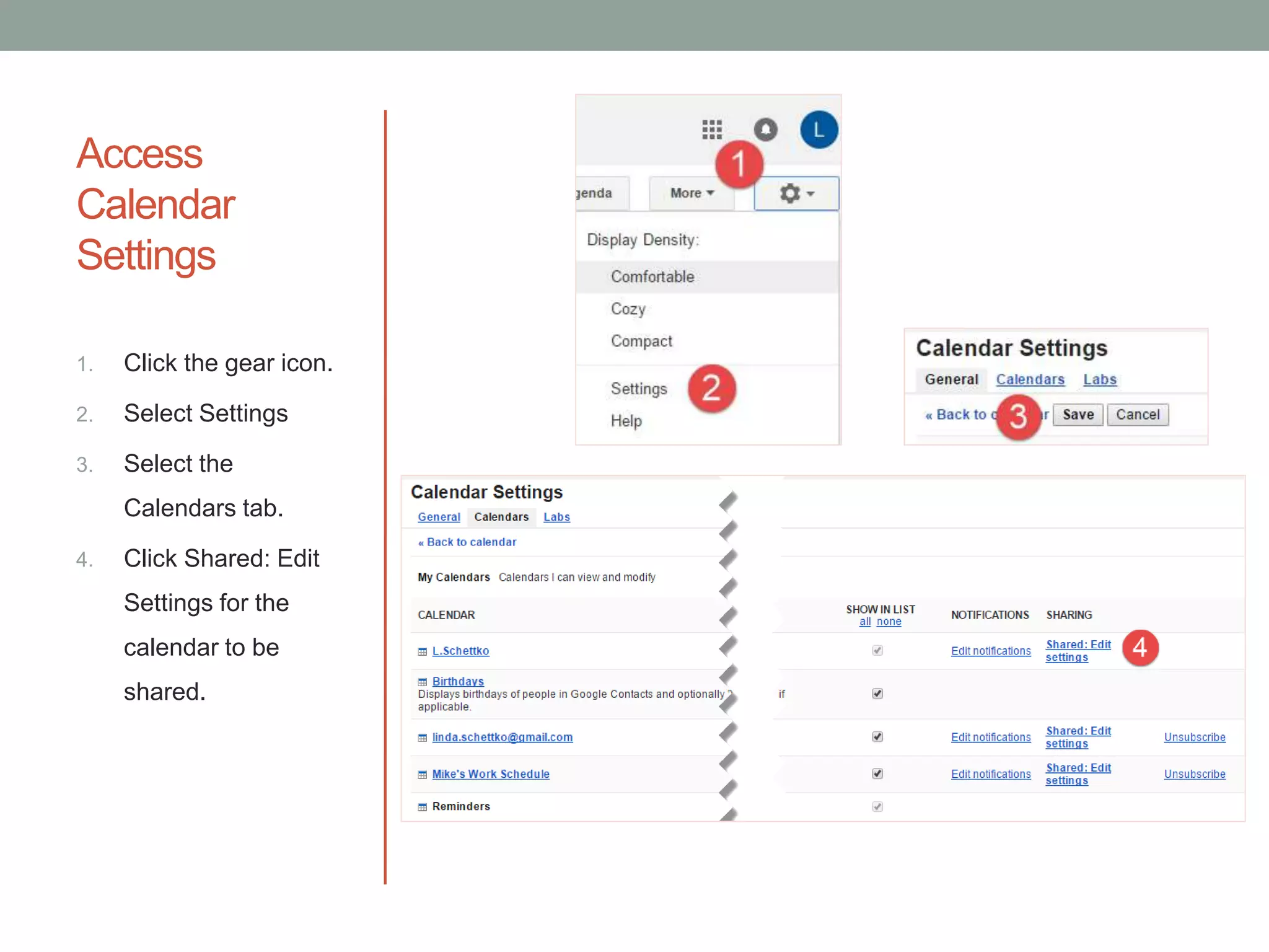Sharing google calendars | PPTX
