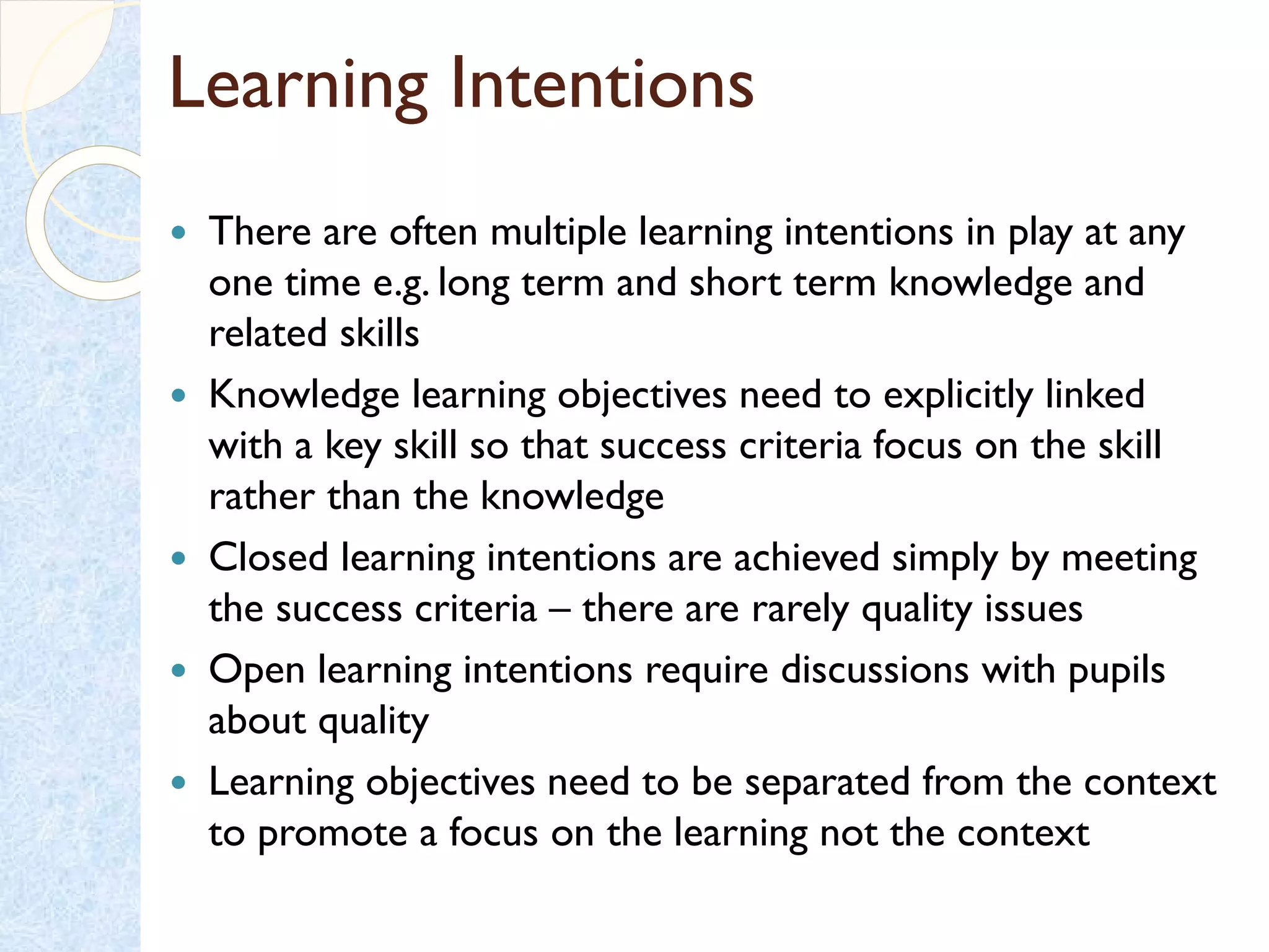 Sharing learning intentions | PDF