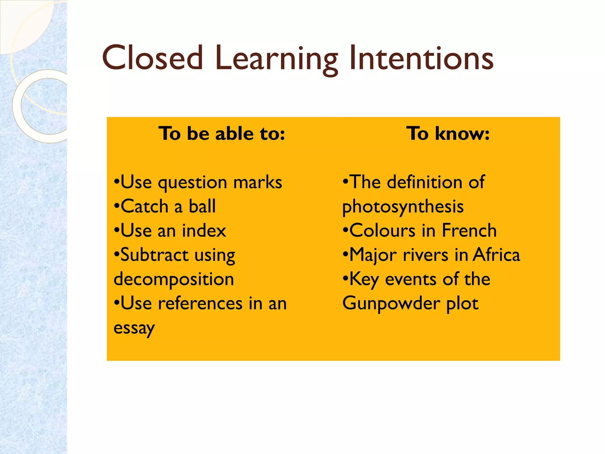 Sharing learning intentions | PDF