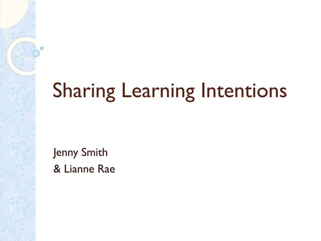 Sharing learning intentions | PPT