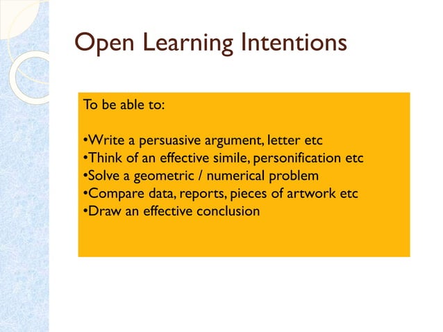 Sharing learning intentions | PPT