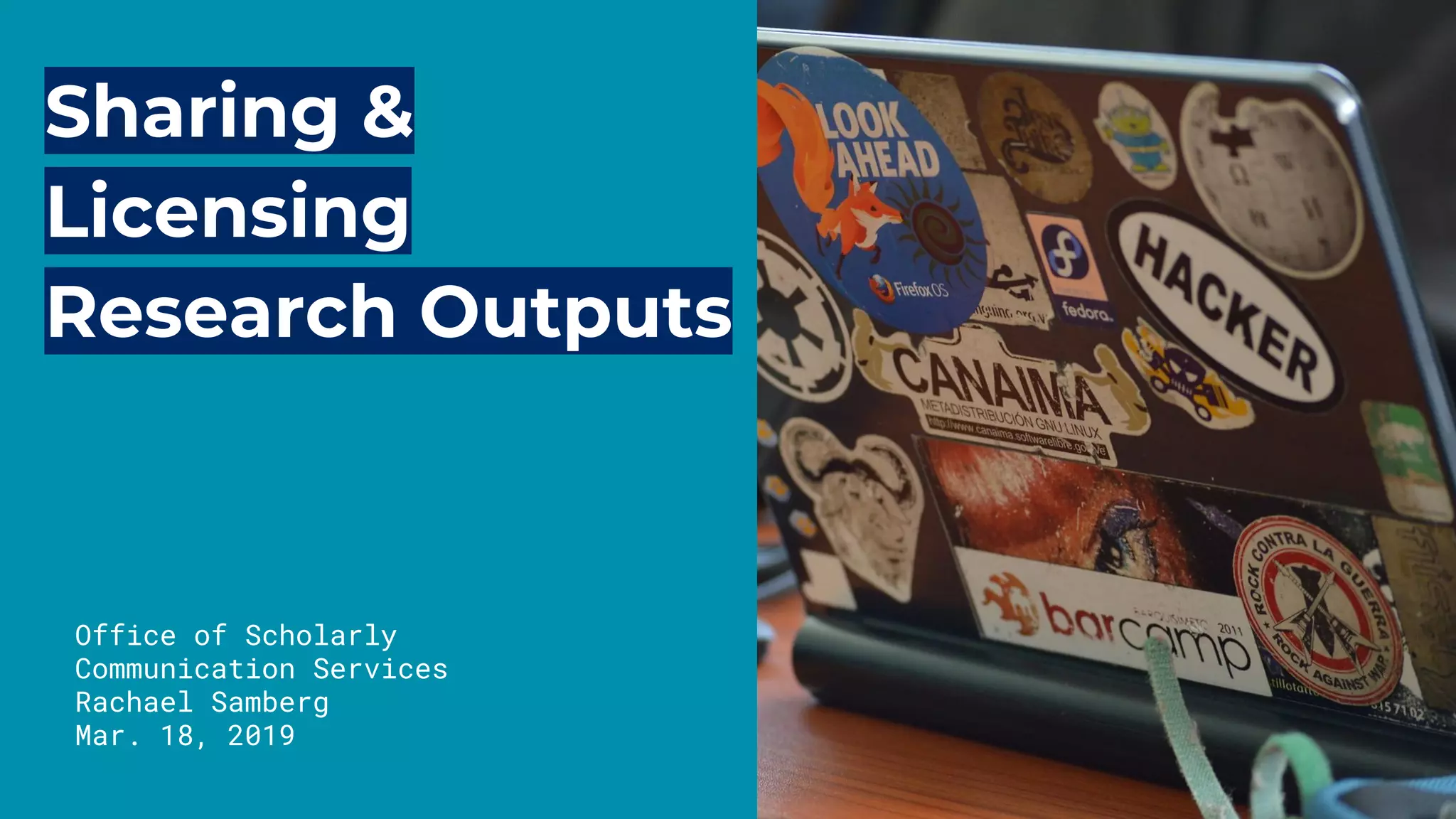 Sharing & Licensing Research Outputs | PPT