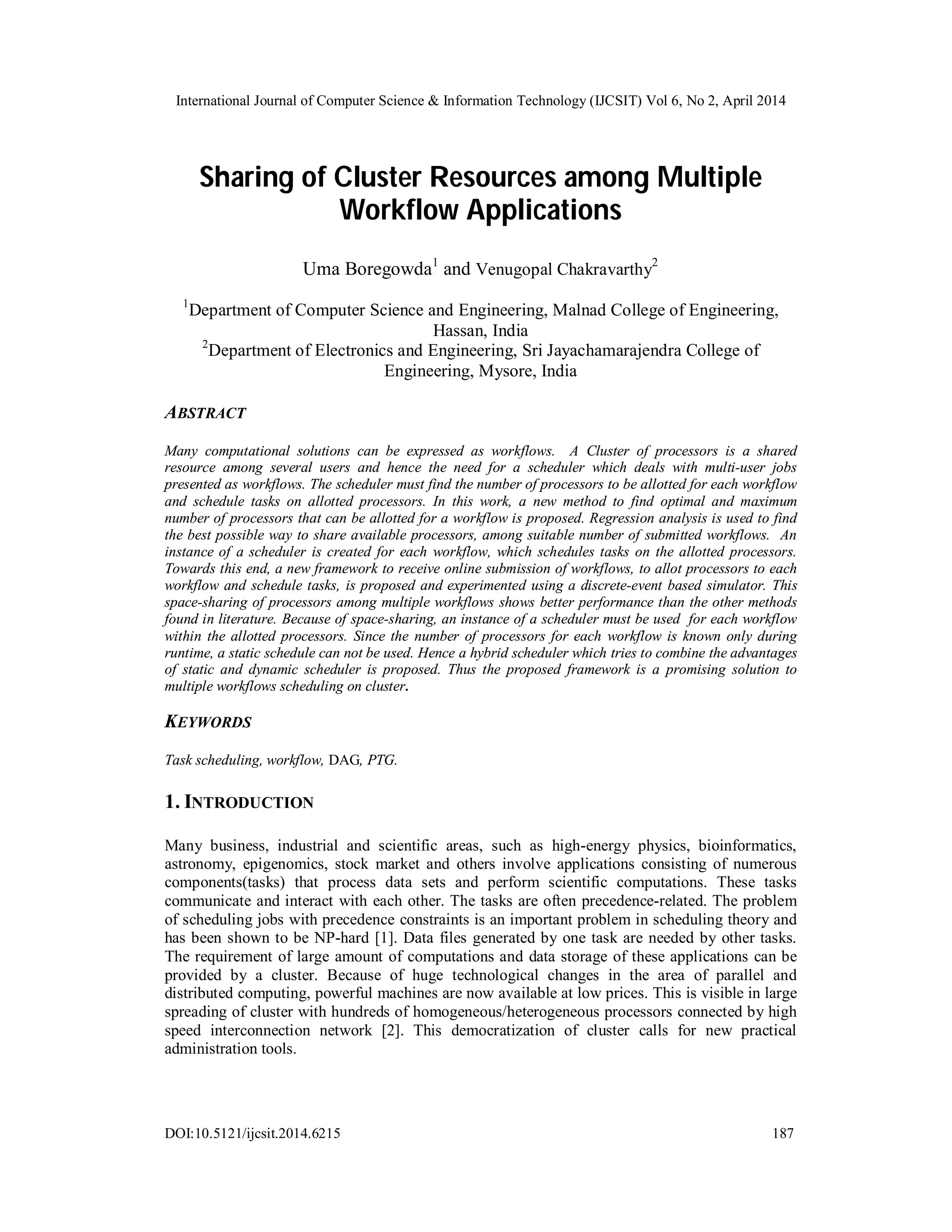 Sharing of cluster resources among multiple Workflow Applications | PDF | Computer Software and ...