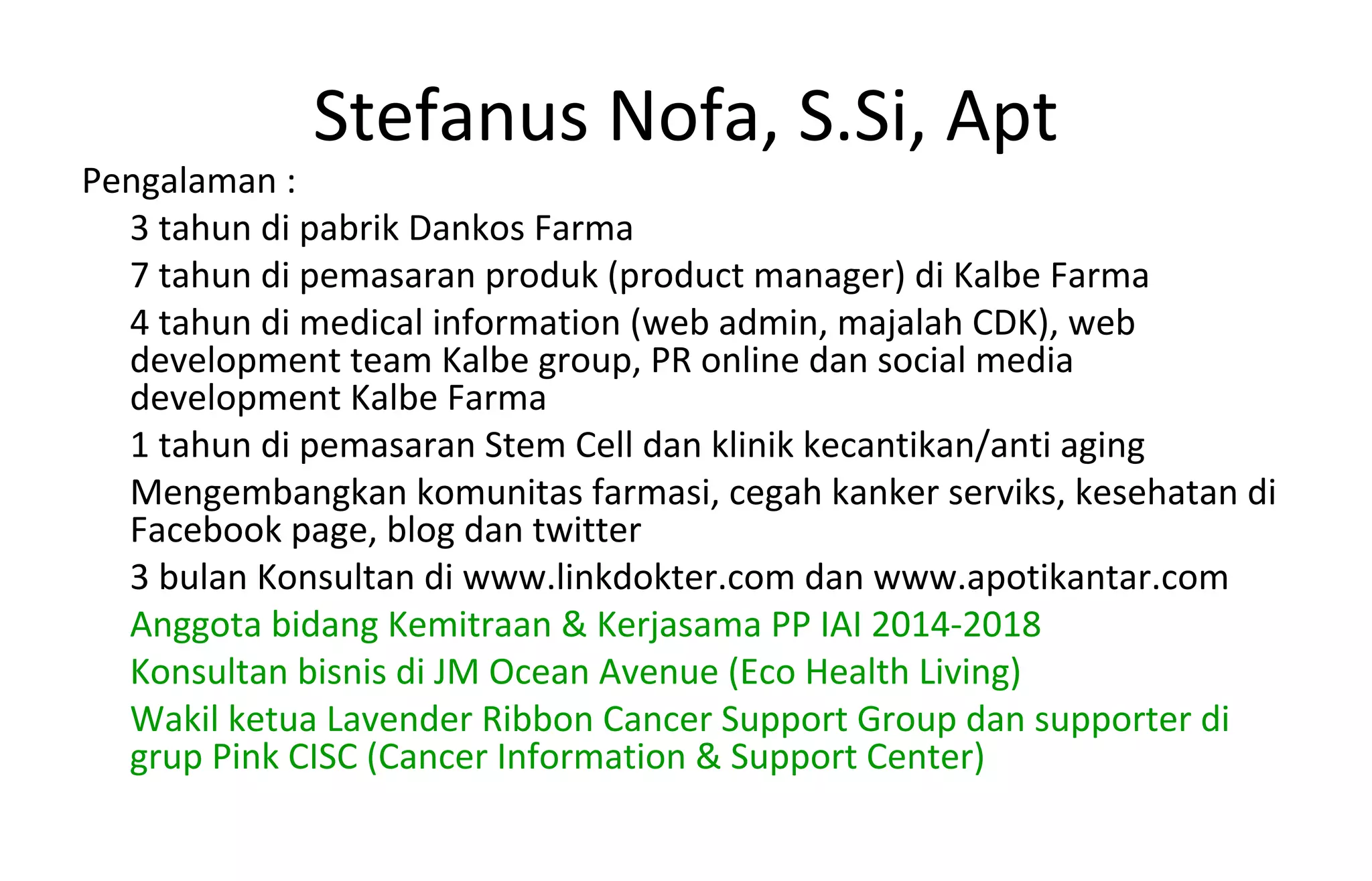 Perubahan Peran Apoteker di Era Health 2.0 | PPT