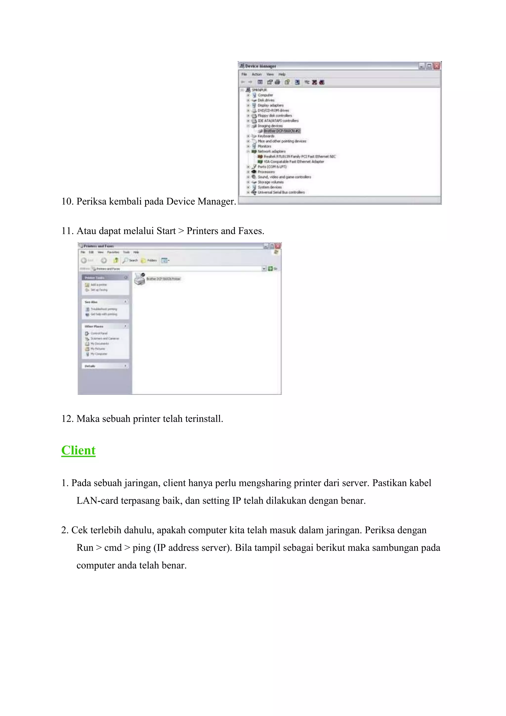 Sharing printer dan folder | DOCX