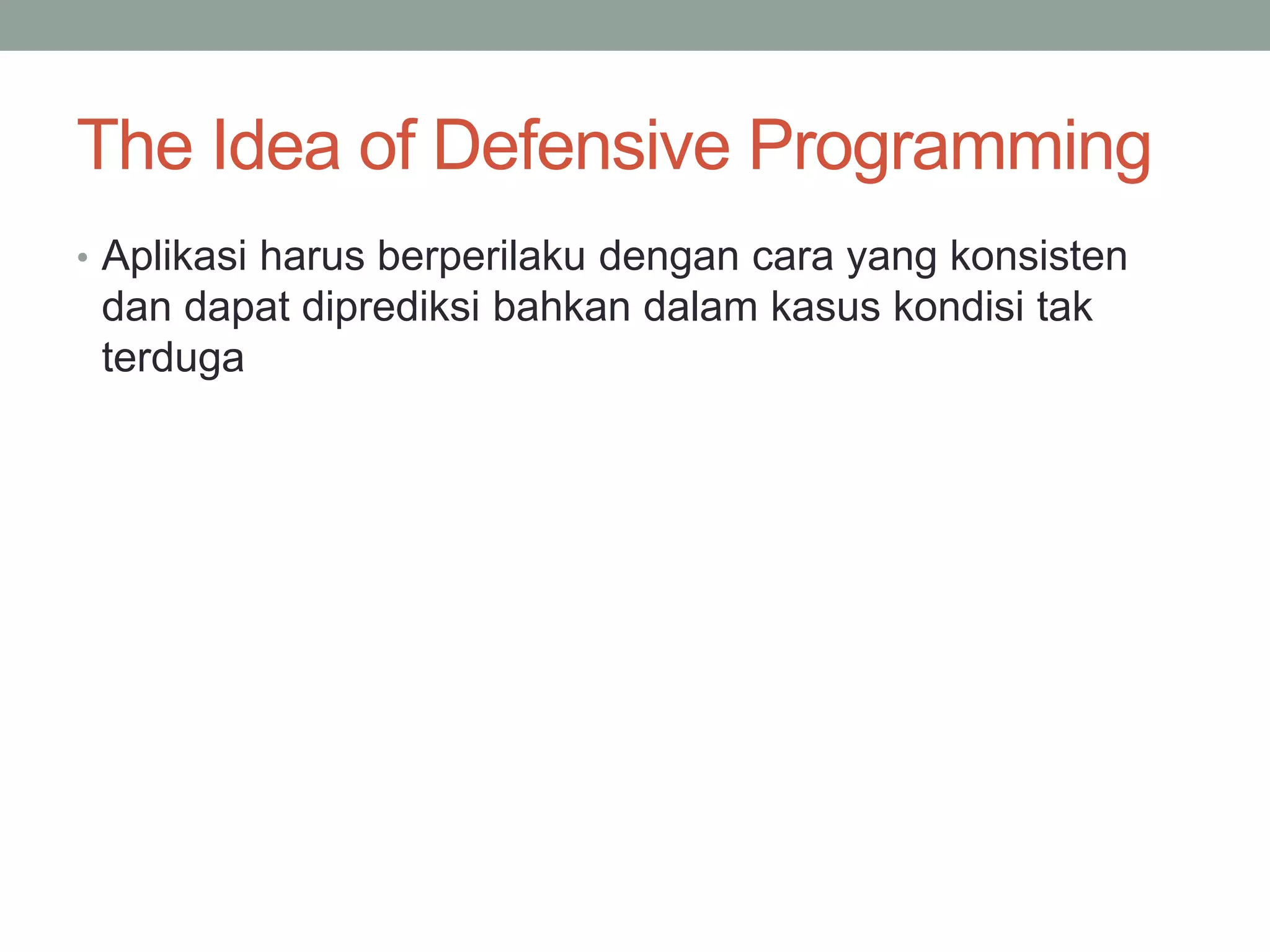 Defensive Programming | PDF