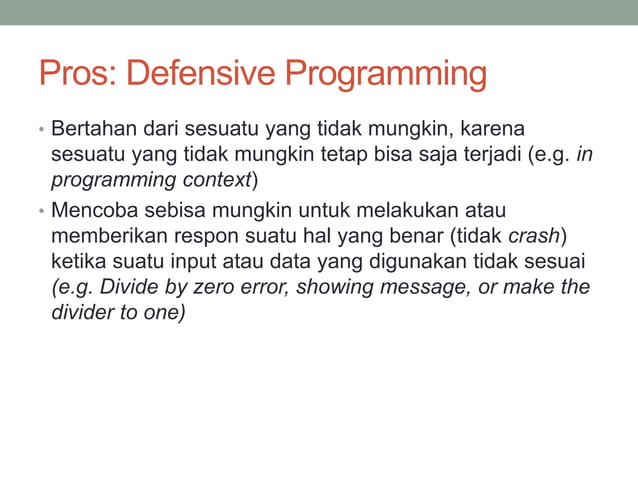 Defensive Programming | PDF